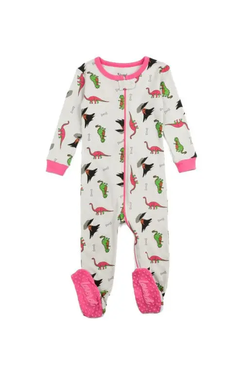 LEVERET Printed Cotton Matching Family Pajamas - Dinosaur