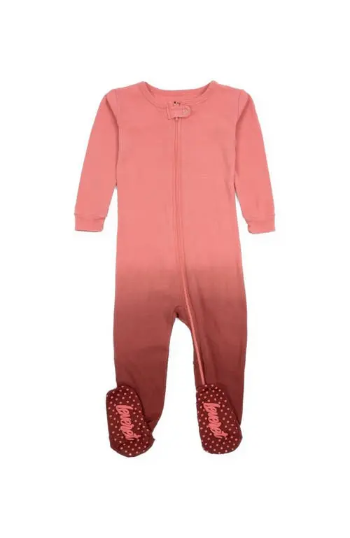 LEVERET Tie Dye Cotton Footed Pajamas - Tie Dye Pink