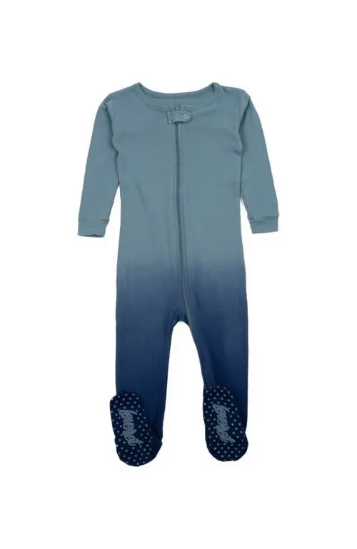 LEVERET Footed Tie Dye Cotton Pajamas - Tie Dye Blue