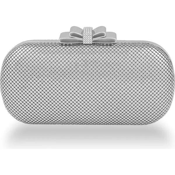 WHITING & DAVIS Marilyn Bow Minaudiere - Pewter