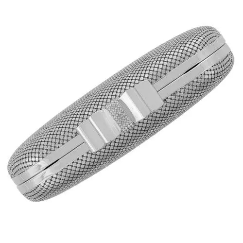 WHITING & DAVIS Marilyn Bow Minaudiere - Pewter