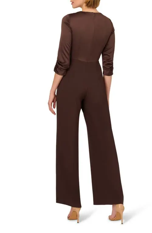 Adrianna Papell Belted Satin Jumpsuit