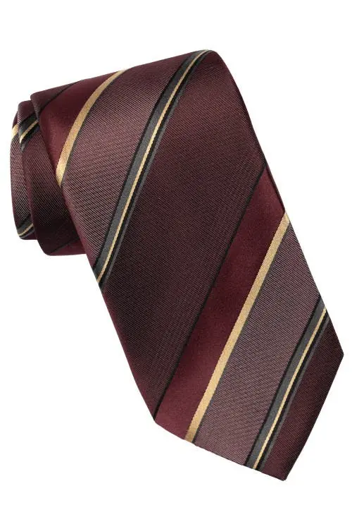 ELIZABETTA Rufino Silk Jacquard Neck Tie - Burgundy