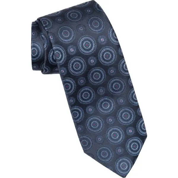 ELIZABETTA Cefalù Silk Jacquard Neck Tie - Navy And Blue