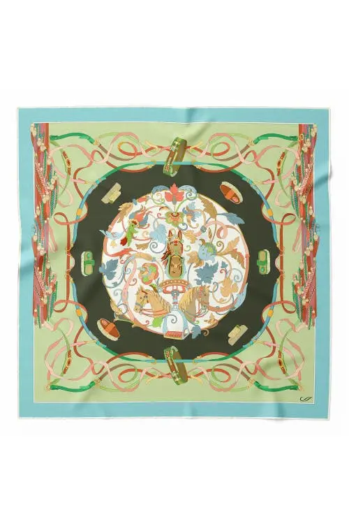 ELIZABETTA Sella Nobilesilk Foulard For - Green