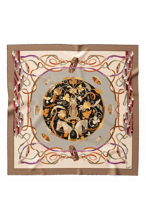 ELIZABETTA Sella Nobilesilk Foulard For - Tan