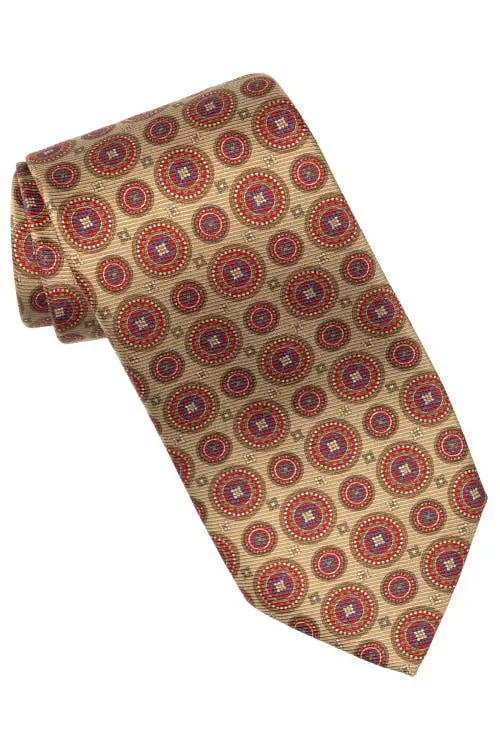 ELIZABETTA Extra Long Printed Madder Silk Necktie - Sage Green