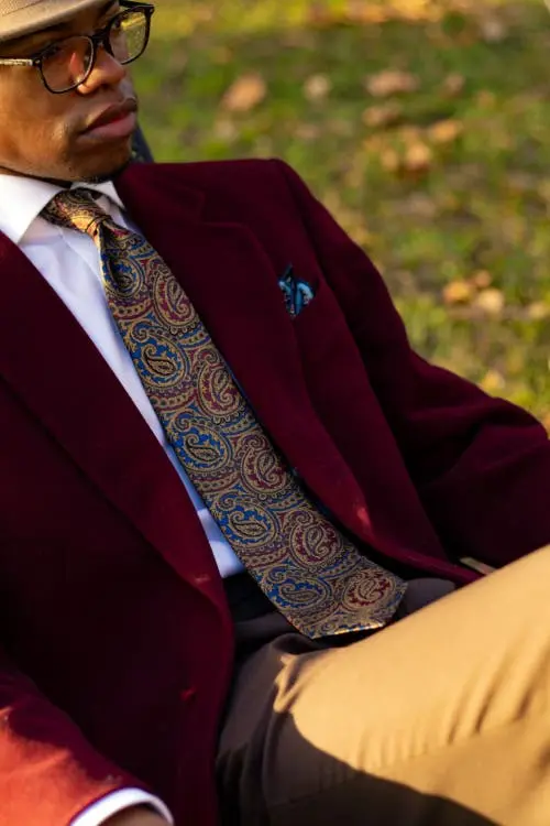 ELIZABETTA San Carlo Silk Jacquard Neck Tie - Sapphire And Ruby