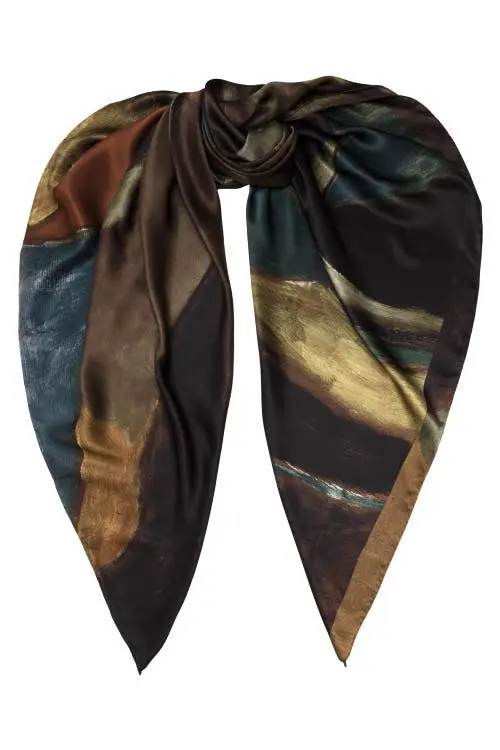ELIZABETTA Marinellasilk Scarf Shawl For - Chocolate Brown