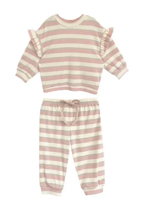 MABEL + HONEY Striped Two-piece Set - Pink