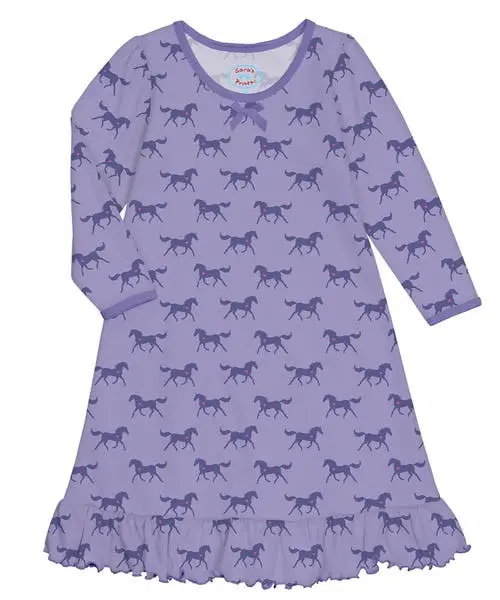 SARA’S PRINTS Long Sleeve Classic Nightgown - Horse Heart