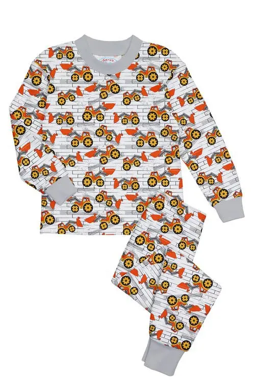 SARA’S PRINTS Loose Fit Classic Pajama 2-piece Set - Dump Trucks