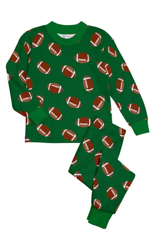 SARA’S PRINTS Loose Fit Classic Pajama 2-piece Set - Football