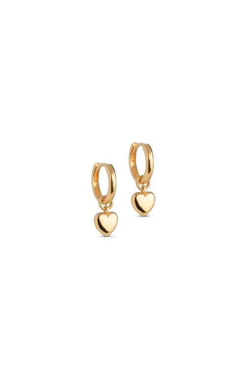ENAMEL COPENHAGEN Amore Heart Pendant Hoop Earrings - Gold