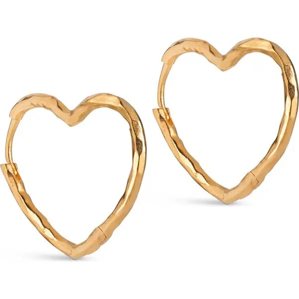ENAMEL COPENHAGEN Organic Heart Medium Hoops - Gold