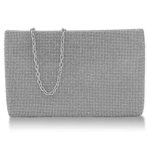 WHITING & DAVIS Lainey Crystal Clutch - Pewter Crystal