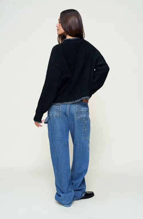 GUIZIO Heart Wool Sweater - Black