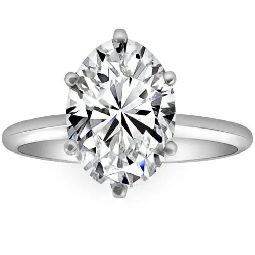 BLISS DIAMOND Certified 3ct Oval Lab Grown Diamond Ring - Platinum