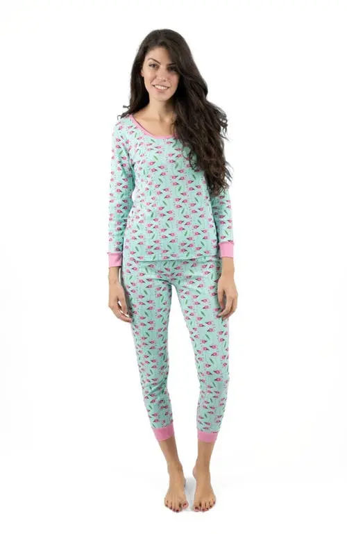 LEVERET Cotton Matching Family Pajamas - Flamingo