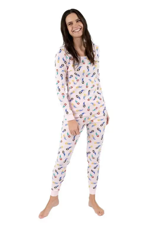 LEVERET Cotton Matching Family Pajamas - Mermaid
