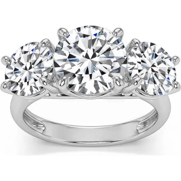 BLISS DIAMOND 1/2ct Three Stone Lab Grown Diamond Ring - 10k White Gold