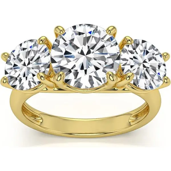BLISS DIAMOND 1/2ct Three Stone Lab Grown Diamond Ring - 10k Yellow Gold