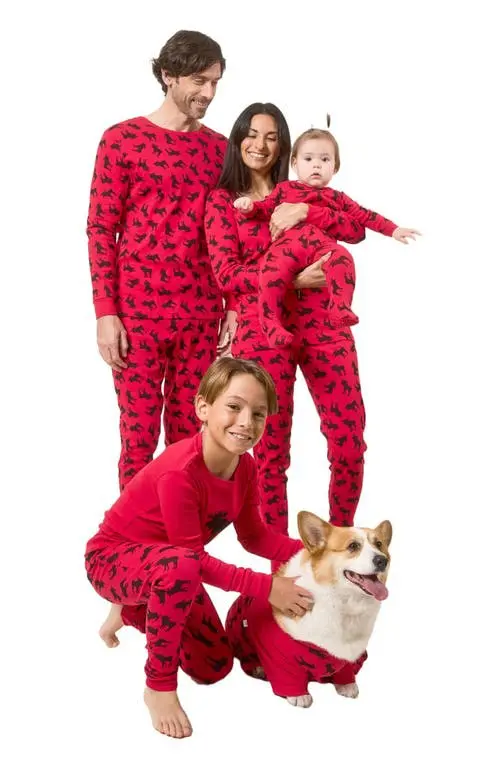 LEVERET Cotton Matching Family Holiday Pajamas & Prints - Moose