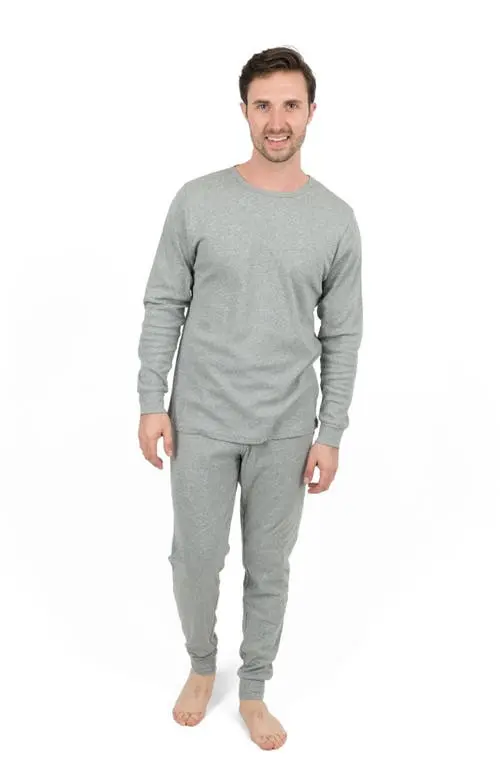 LEVERET Cotton Solid Matching Family Pajamas - Light Gray