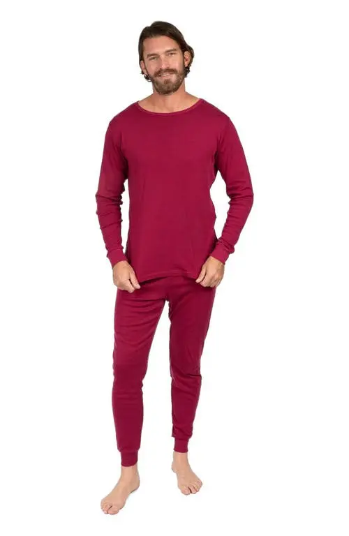 LEVERET Cotton Solid Matching Family Pajamas - Maroon