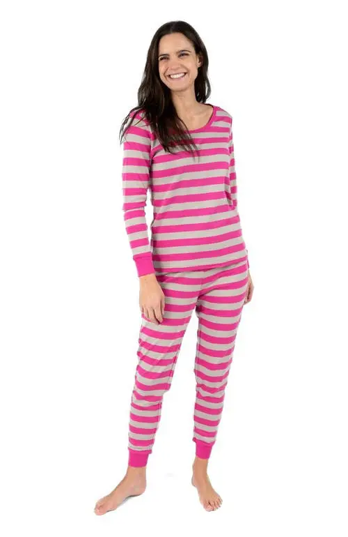 LEVERET Cotton Striped Matching Family Pajamas - Berry & Chime