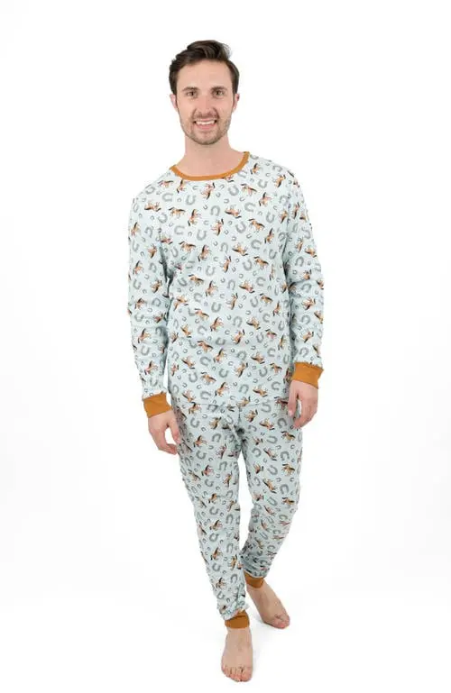LEVERET Cotton Printed Matching Family Pajamas - Horse