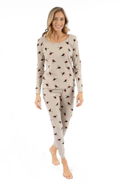 LEVERET Cotton Matching Family Pajamas - Birds