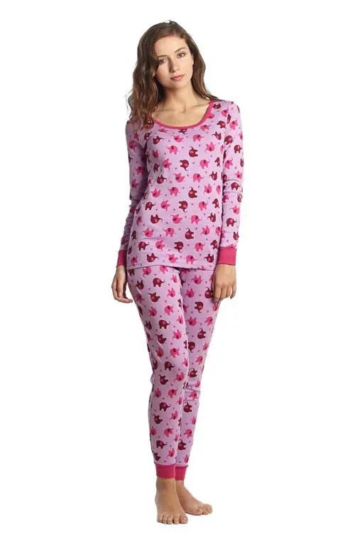 LEVERET Cotton Matching Family Pajamas - Elephant