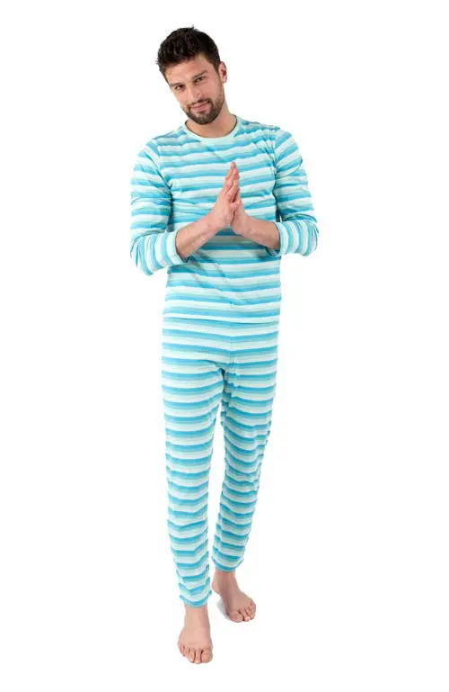 LEVERET Loose Fit Cotton Matching Family Pajamas - Orca Stripes