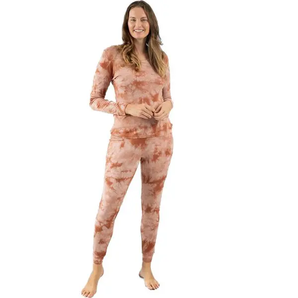 LEVERET Cotton Tie Dye Matching Family Pajamas - Tie Dye Peach Mix