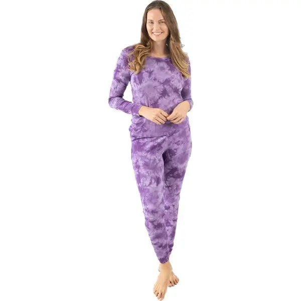 LEVERET Cotton Tie Dye Matching Family Pajamas - Tie Dye Purple Mix
