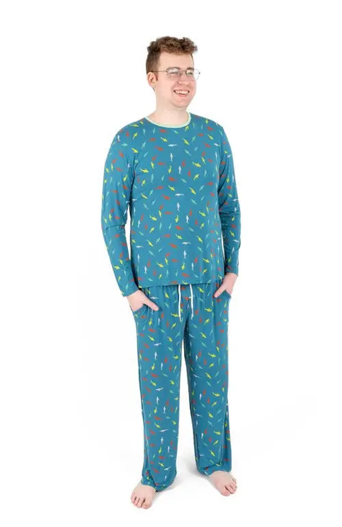 LEVERET Viscose Matching Family Holiday Pajamas - Fish