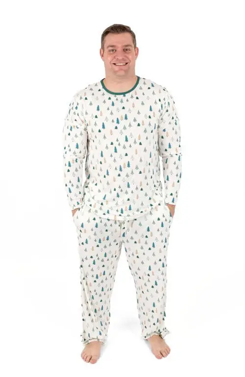 LEVERET Viscose Matching Family Holiday Pajamas - Pine Tree
