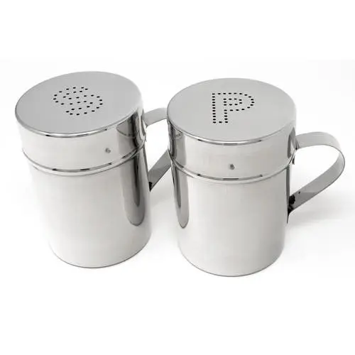 NORPRO Stainless Steel Salt And Pepper Shaker Set With Covers - Silver