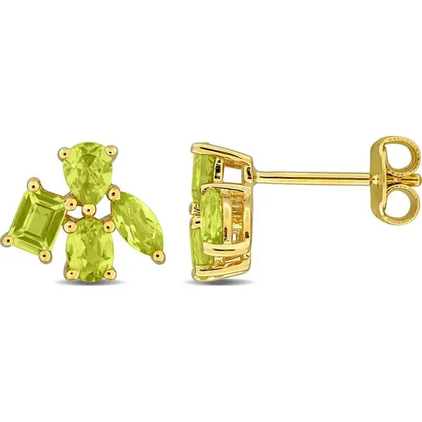 JULIANNA B. Cluster Stud Earrings - Peridot
