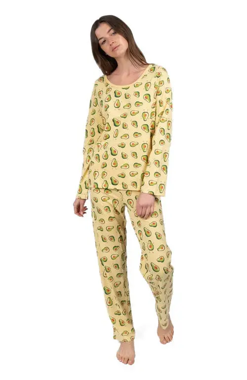 LEVERET Loose Fit Cotton Matching Family Pajamas - Avocado