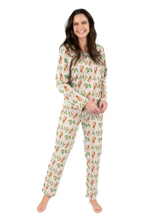 LEVERET Loose Fit Cotton Matching Family Pajamas - Rabbit