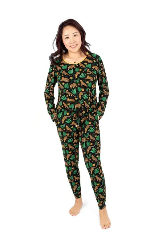 LEVERET Viscose Matching Family Holiday Pajamas - Leopard