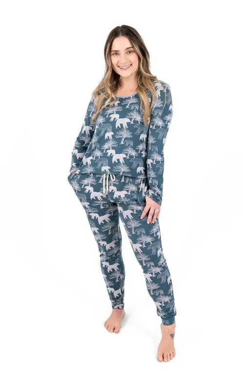 LEVERET Viscose Matching Family Holiday Pajamas - Polar Bear
