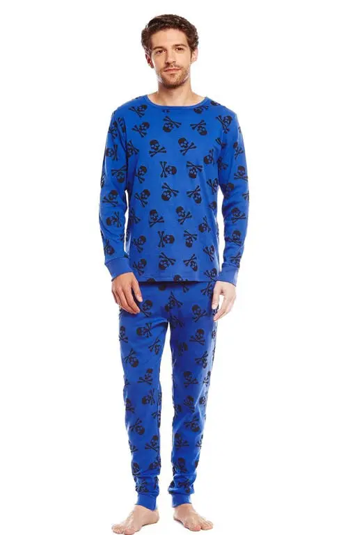 LEVERET Cotton Matching Family Halloween Pajamas - Skulls