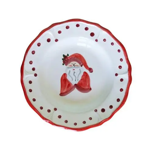 LA GABBIANELLA Babbo Natale Dinner Plate - Red