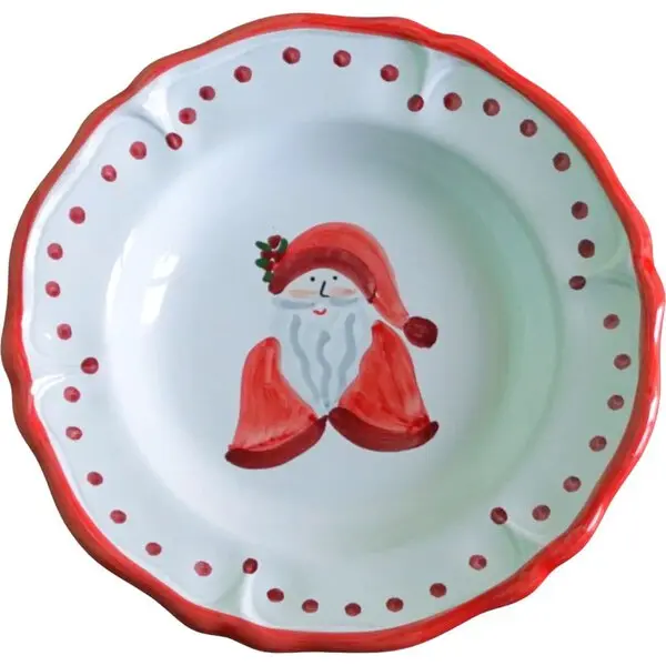 LA GABBIANELLA Babbo Natale Pasta Bowl - Red