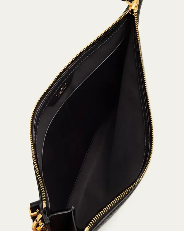TOM FORD Leather Flat Pouch With Strap