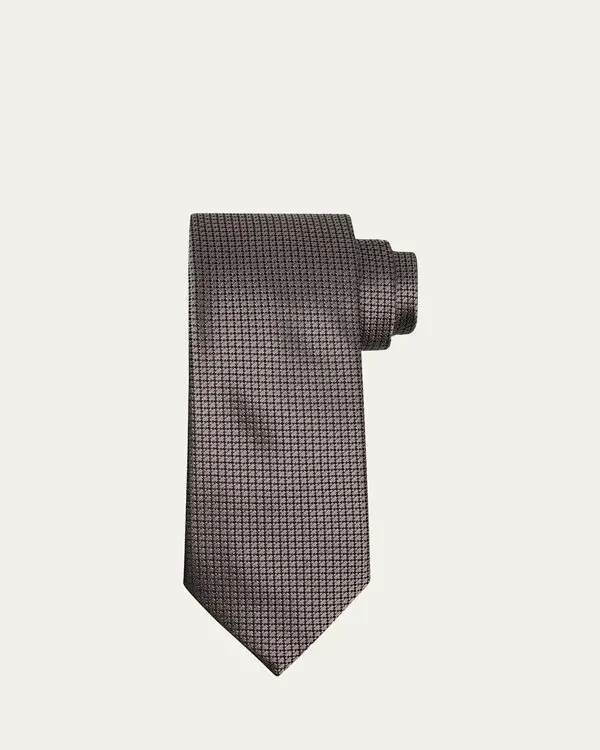 Zegna Micro-jacquard Silk Neck Tie