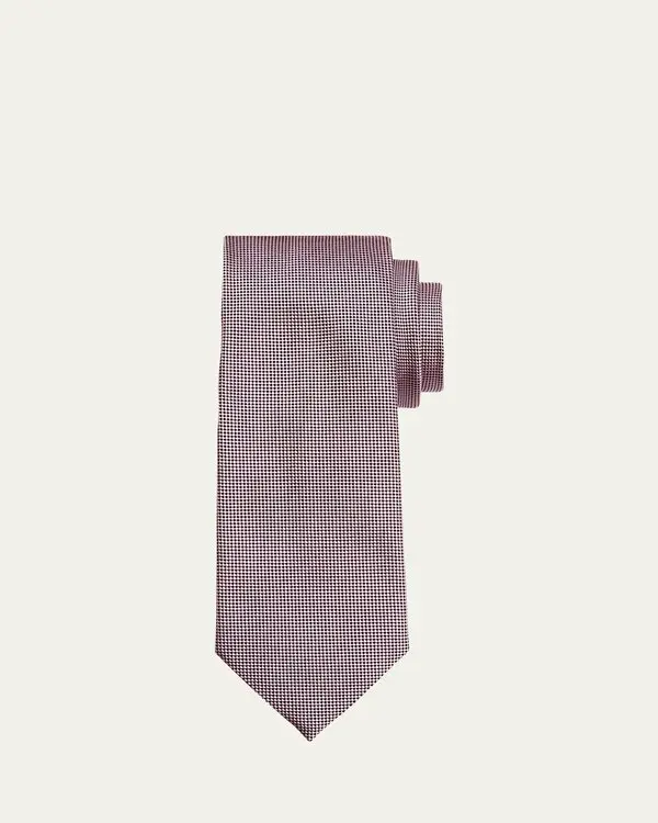 Zegna Tic-weave Silk Neck Tie - Pink
